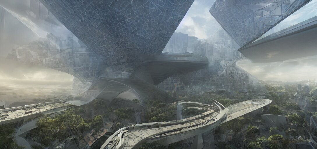 Lexica - Highly detailed futuristic architecture by I. M. Pei ...