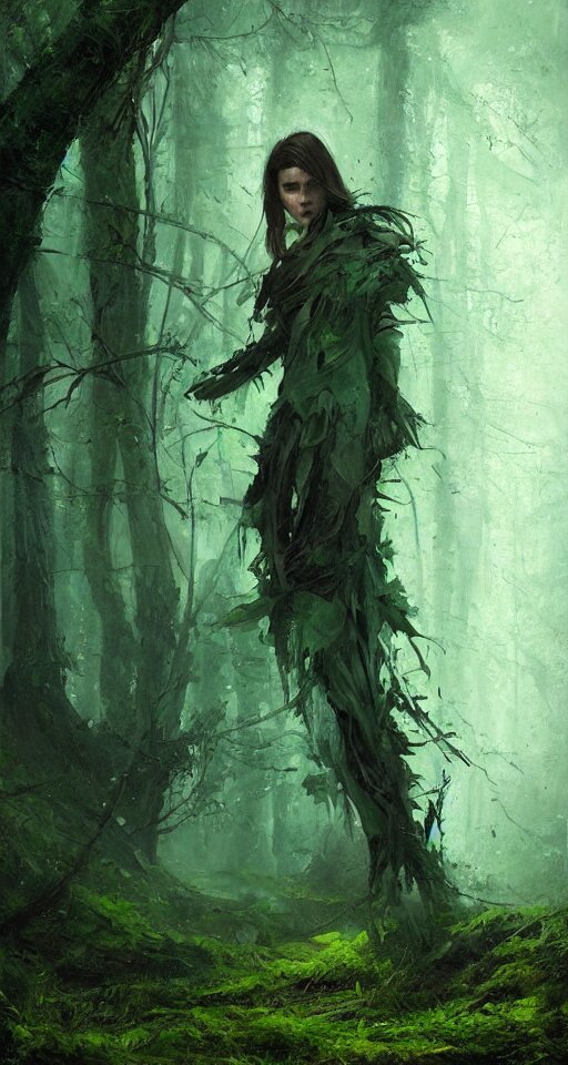 Lexica - Hyper realistic oil painting of a rogue covered in green ...