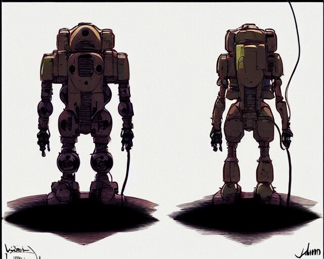 Lexica - A study of cell shaded cartoon of a monk in a mech suit ...
