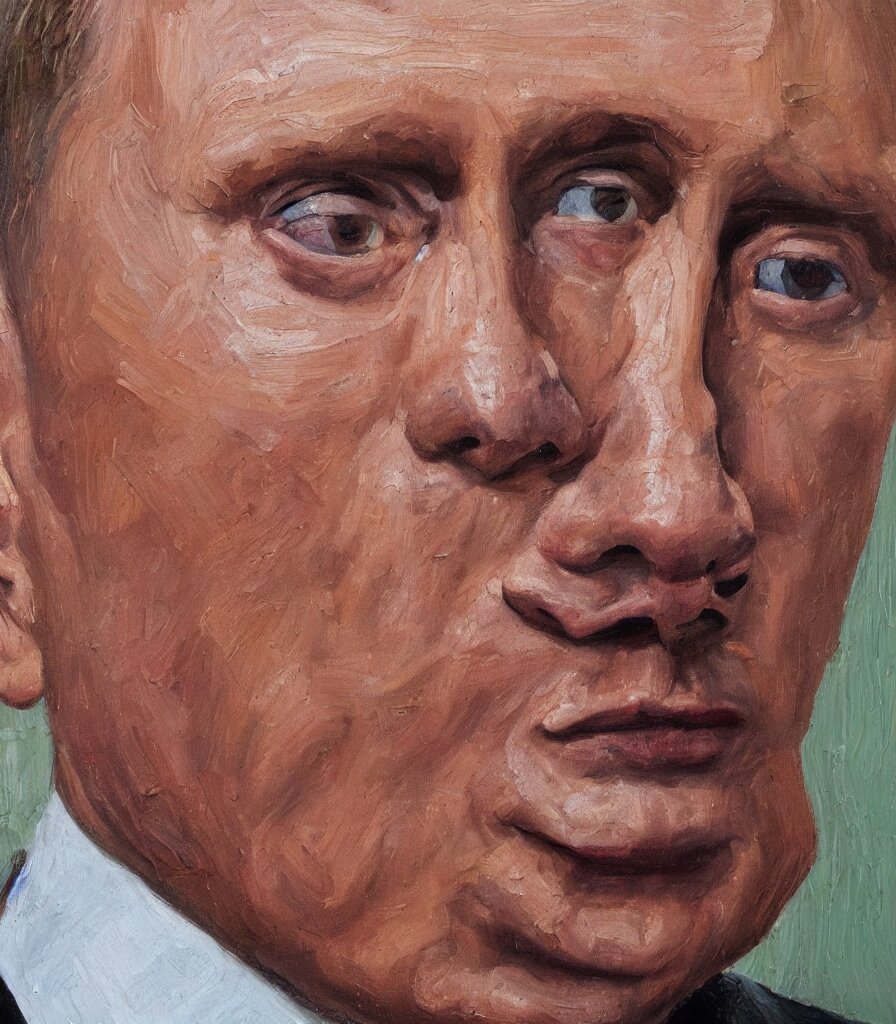 Lexica - Closeup shot of putin in the style of lucian freud self ...