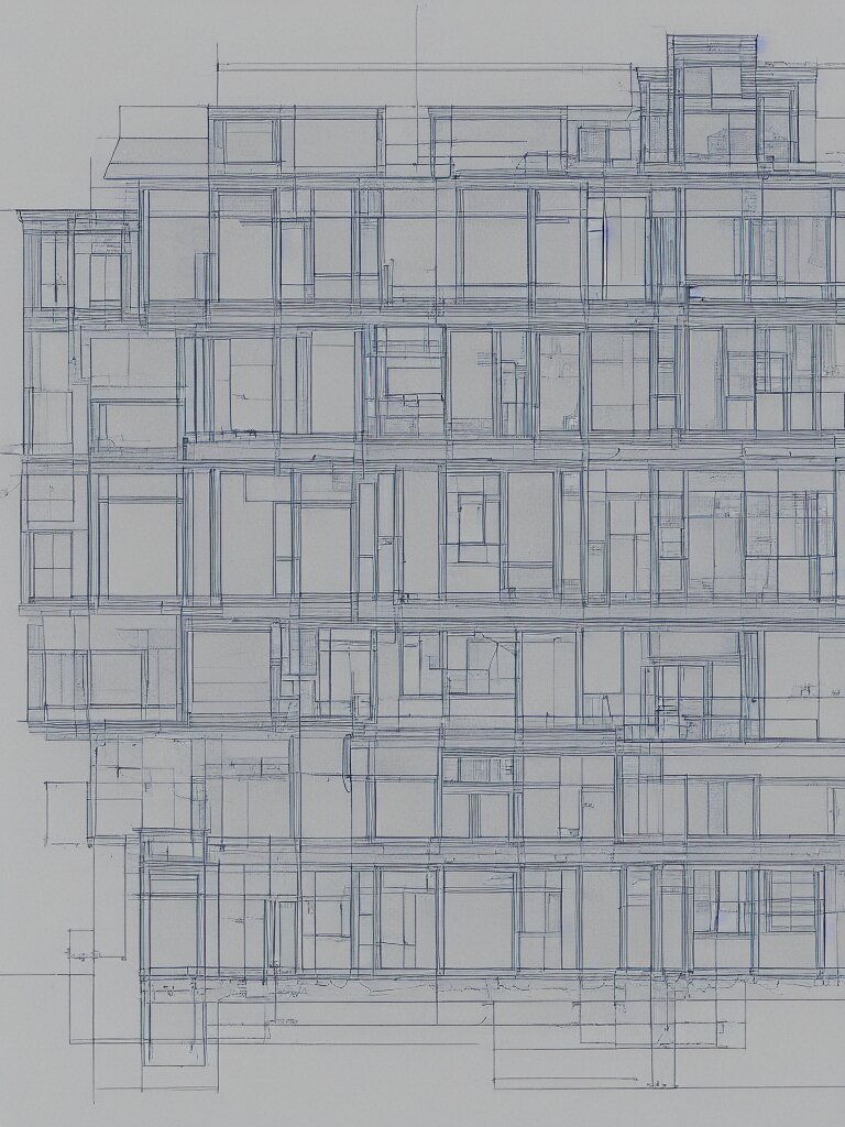 Lexica - Architecture blueprint copy, an impossible building. Vertical ...