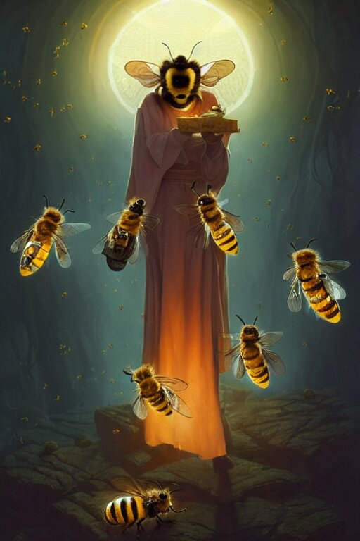 Lexica - Fantasy beekeeper, stunning woman, wearing nanotech honeycomb ...