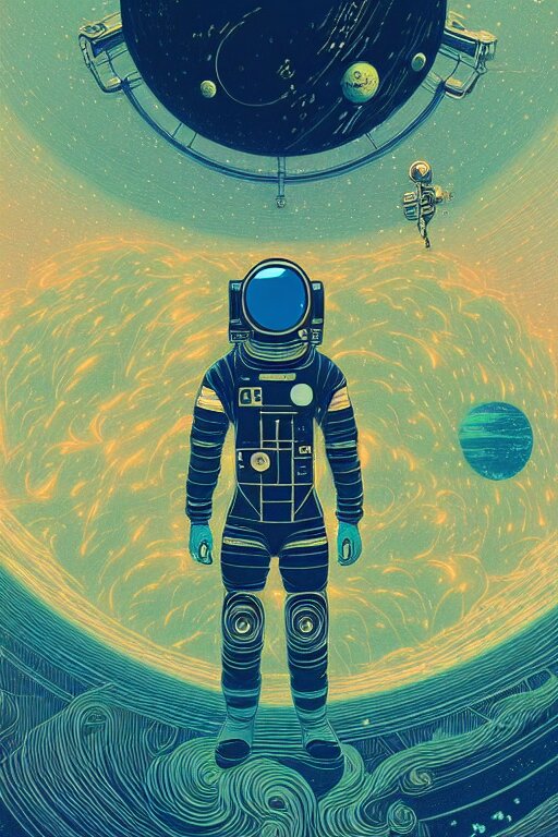 Lexica - Lonely cybernetic astronaut in jupiter, epic scene, by victo ...