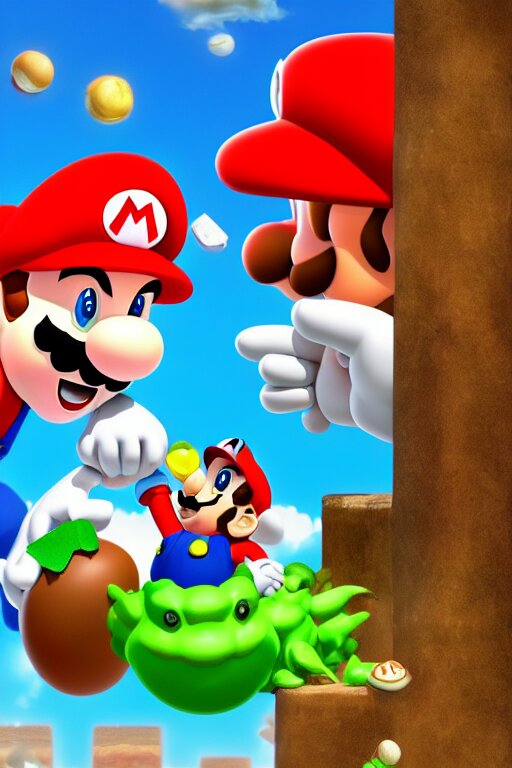 Lexica - Mario eating toad from its head parodying saturn devouring his ...