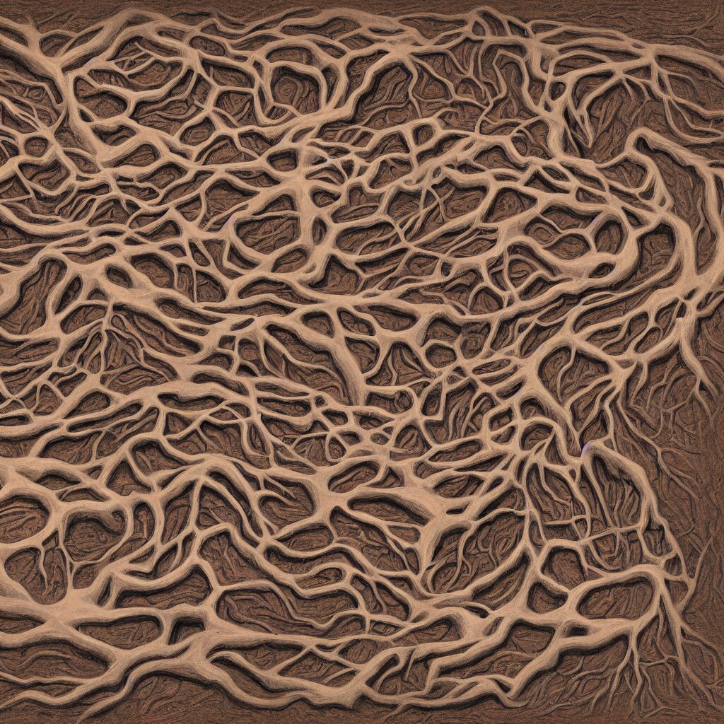Lexica - A digital topdown painting of nightmare horror mud with bricks ...