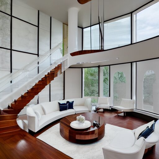Lexica - A modern style living room with floor to ceiling glass windows ...