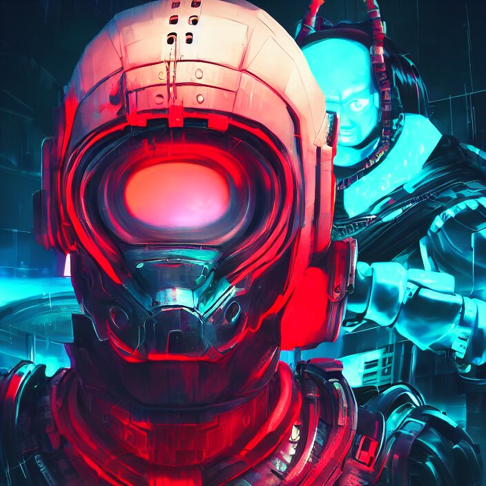 Lexica - Cyber punk, oni mask, 3 d render beeple, portrait, japanese ...