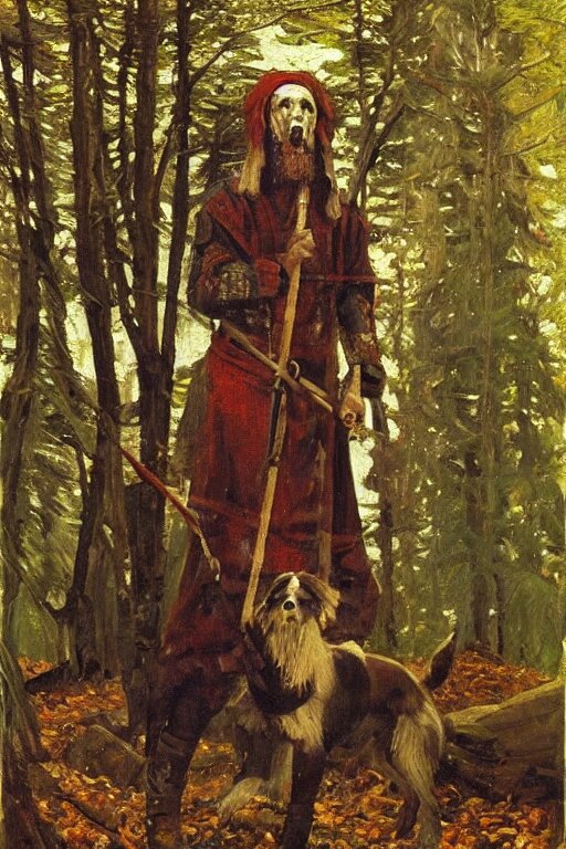 Lexica - Slavic dog head man, woolen torso in medieval clothes, walking ...