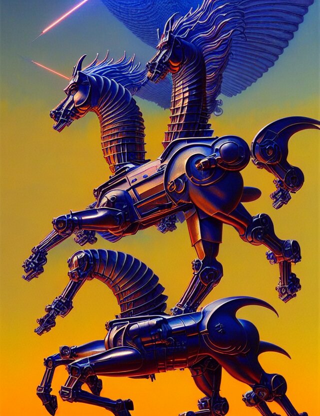 Lexica - A giant statue pegasus mecha, tim hildebrandt, wayne barlowe ...
