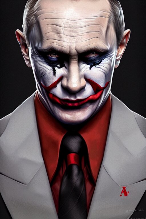 Lexica - Vladimir putin as joker, realistic portrait, symmetrical ...