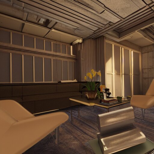 Sci fi living room engine room, electric wallpaper, unreal engin ...