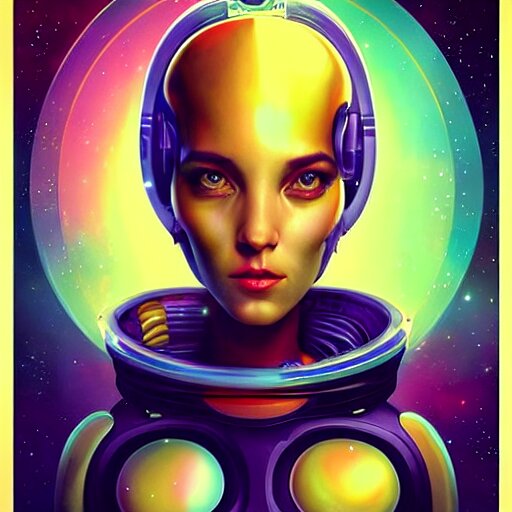 Lexica - Space BioPunk pretty female alien portrait, Pixar style, by ...
