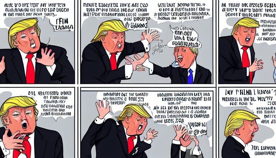 Lexica - Donald trump crying like a baby, political illustration, comic ...