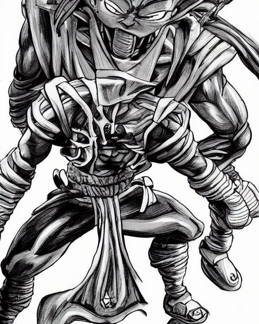 Lexica - Pencial drawing concept art of a machine mutant martial artist ...