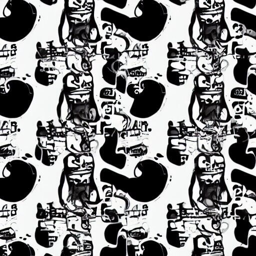 Lexica - Zef design black and white color scheme, graffiti, cute characters