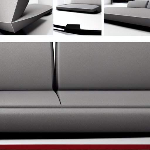 drawing of concept sofa by Japanese engineers, blade runner sty ...