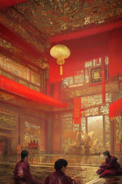 Lexica - Inside a luxurious chinese temple, portrait, powerfull ...