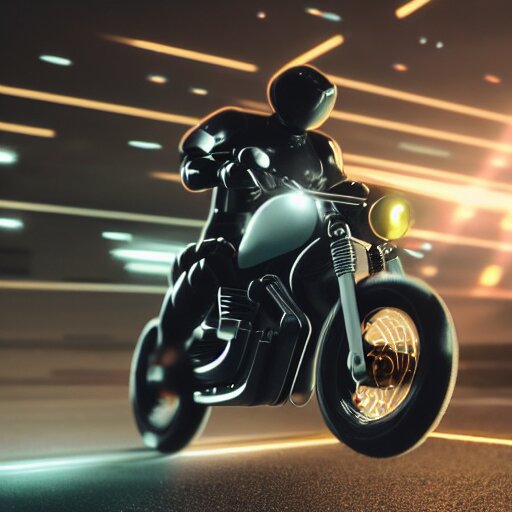 Lexica - Film still of 'Robot Future 2050'. Motorcycle chase scene. Sigma 85mm f/1.4