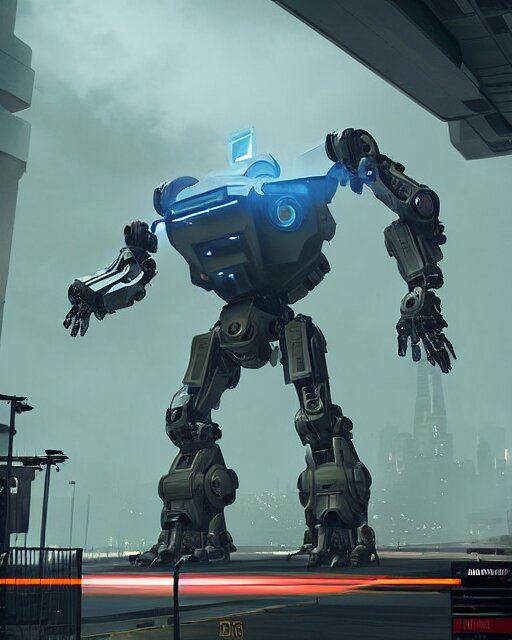 Lexica - The giant massive mech walker robot ; armed and watchfully ...