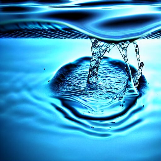 Lexica - Breaking the surface tension of water, photograph