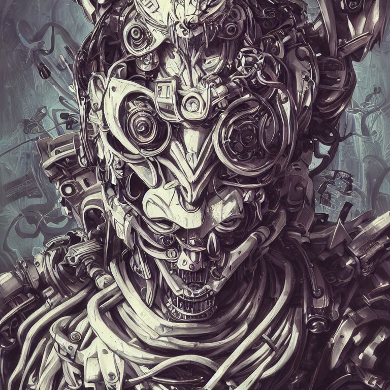 Lexica - Male anime character, oni mask, organic, forest druid, cyber ...