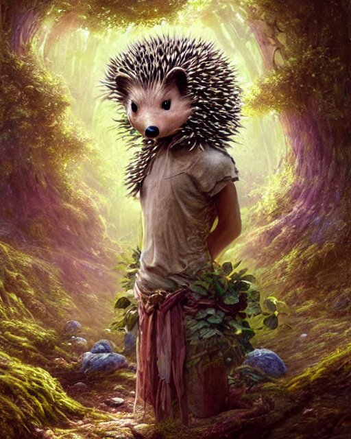 Lexica - Hedgehog druid, portrait, gaia, nature, fairy, forest ...