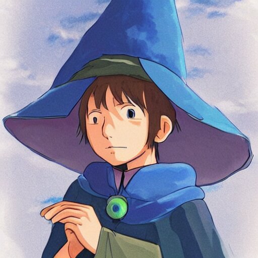 Lexica - A photo of a wizard wearing a big blue hat, digital art ...