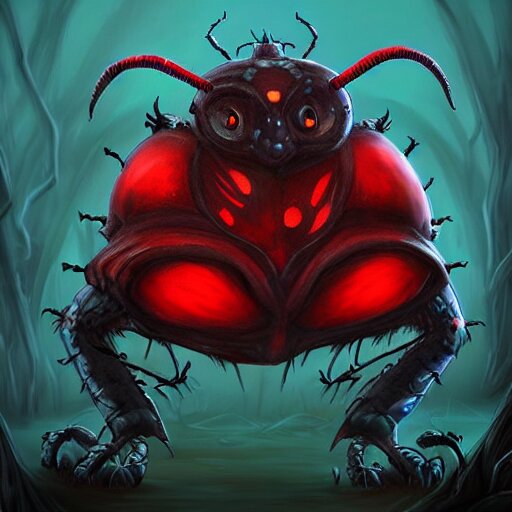 Lexica - Ladybug as a monster boss, fantasy art style, scary atmosphere ...
