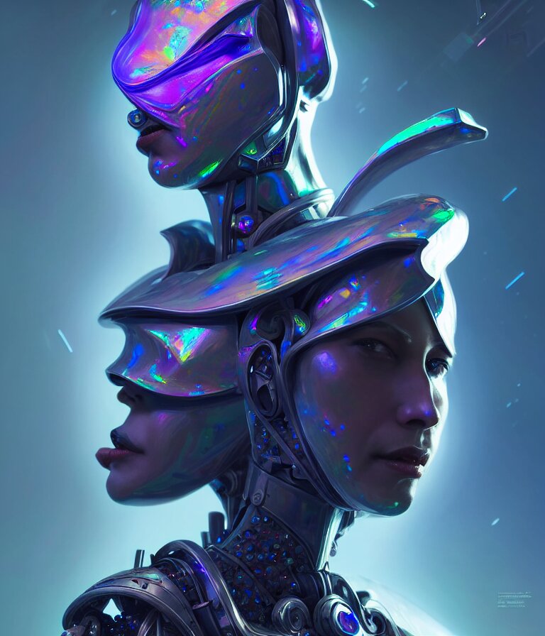 Lexica - Front shot of a court jester character, holographic crystals ...