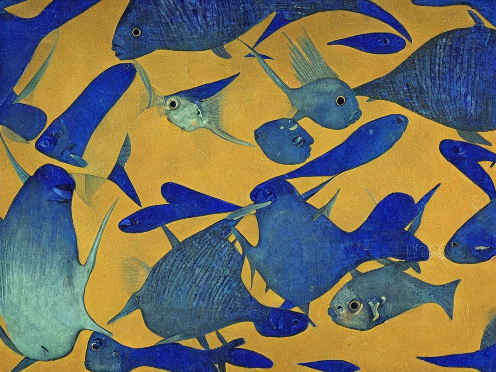 Lexica - Close up exotic blue - faced angelfish fish at night with ...