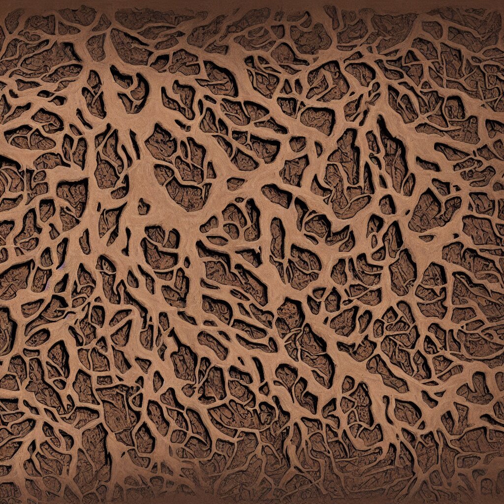 Lexica - A digital topdown painting of nightmare horror mud with bricks ...