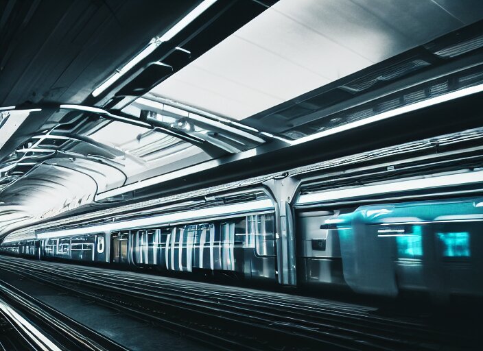 Lexica - A 3 5 mm photo of a futuristic high speed rail train with led ...