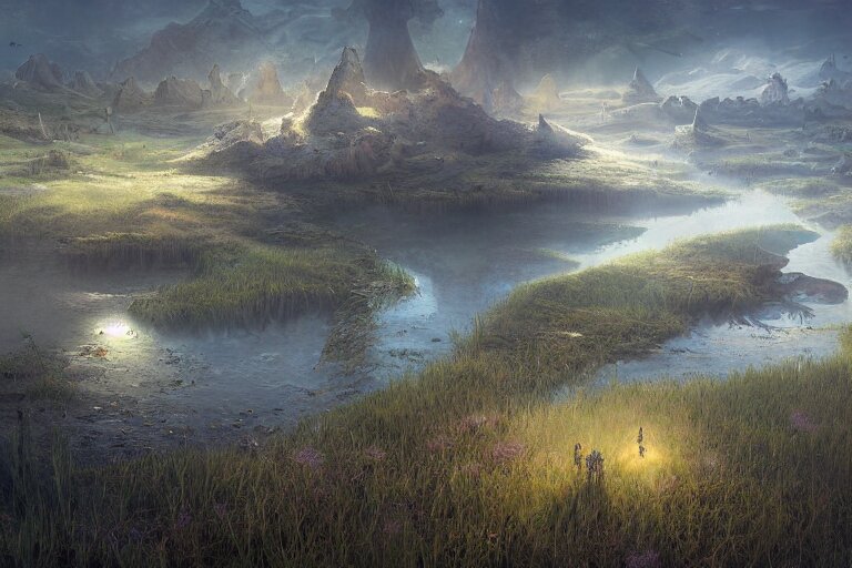 aerial view, fantasy painting, dungeons and dragons, a faerie vi ...