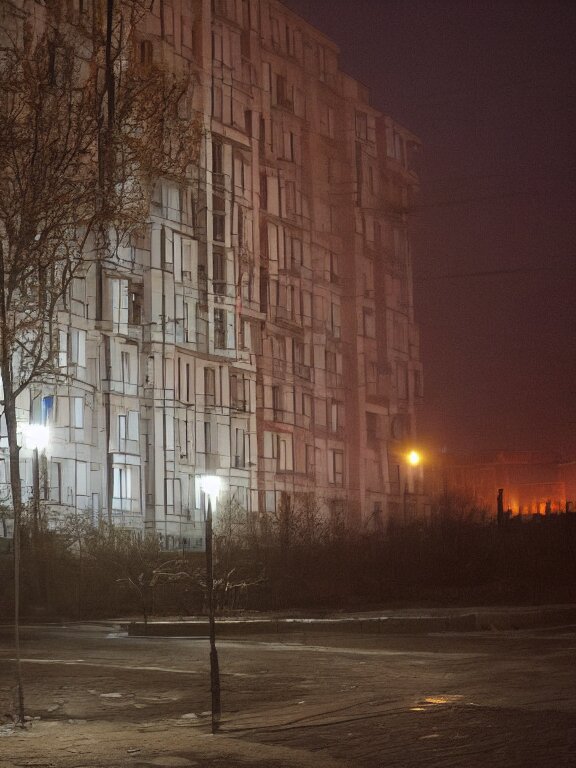 Lexica - Film still of low russian residential building in suburbs ...