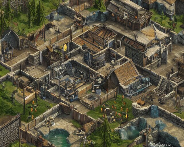 Lexica - Isometric game art of skyrim whiterun city, game design ...