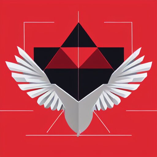 Lexica - Geometric white eagle, flying above an open black book, icon ...