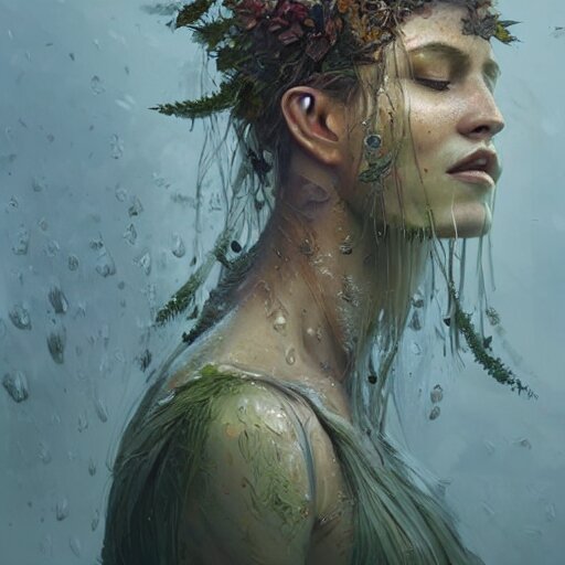 Lexica - A beautiful portrait of a plant goddess with closed eyes by ...