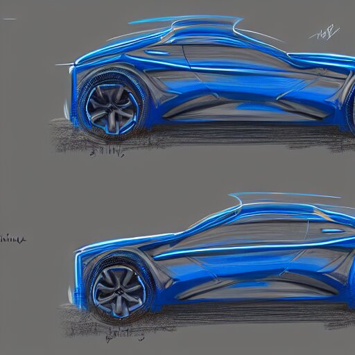 blueprint for an advanced car, concept art, digital sketch, 4 k ...