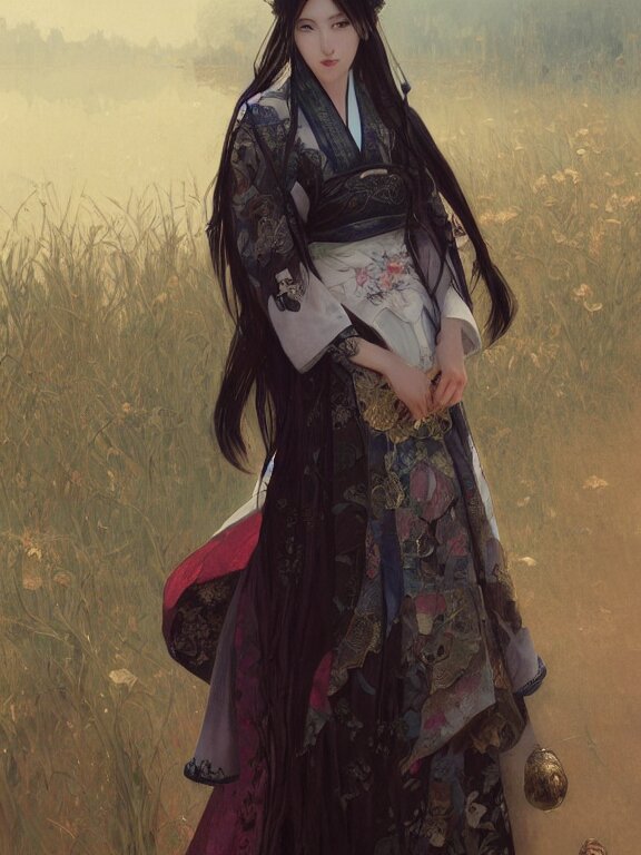 Lexica - Beautiful seductive girl wearing hanfu, farm background ...