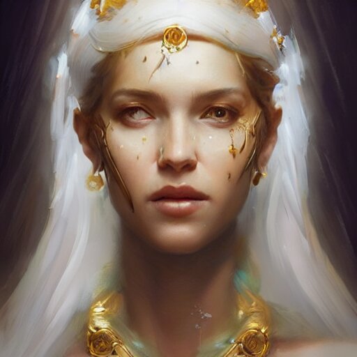 a beautiful portrait of a goddess with pearly skin by greg rutko ...
