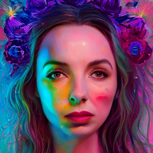 Lexica - Jodie comer, portrait, colorful and vibrant majestic, royal ...