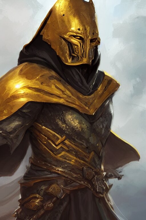 Lexica - Orc in golden armour and black cape with hood, d & d, fantasy ...