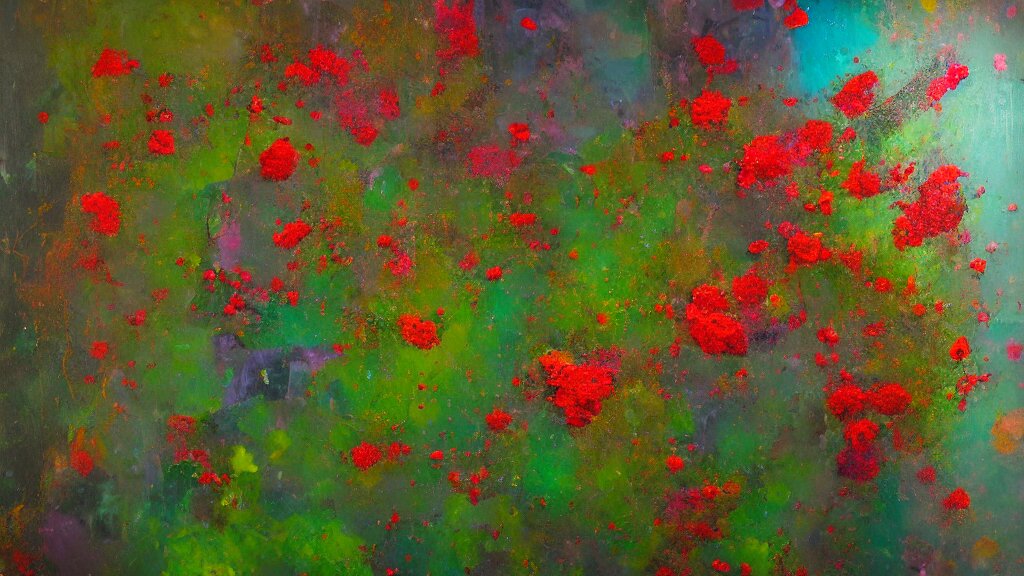Lexica - A riotous display of dense blossoming overgrowth, oil drip ...