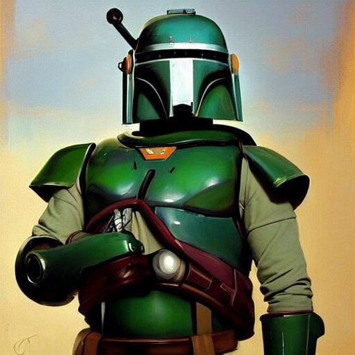 Lexica - Greg manchess portrait painting of bobba fett as overwatch ...