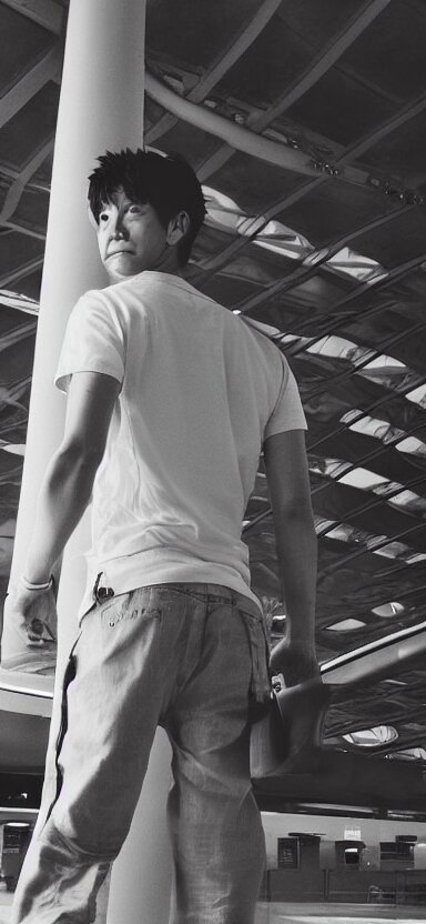 Lexica - “ a portrait of luffy at a airport, back shot, by shunji dodo ...