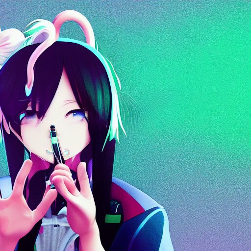 Lexica - Hatsune miku smoking a vape pen in her right hand and holding ...