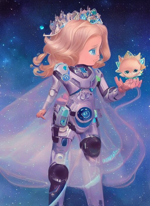 Lexica - Beautiful space cottagecore princess rosalina holding a chibi ...