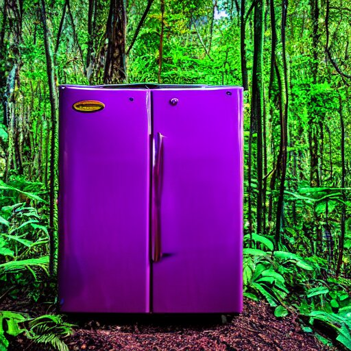 Lexica - Purple refrigerator in a jungle, 4k photograph