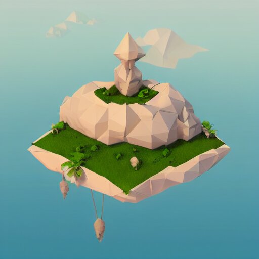 Lexica - Floating island in the sky, low poly, isometric art, 3d art ...