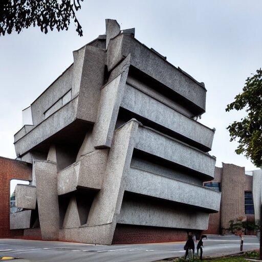Lexica - A giant library built in brutalist architecture, diverse ...